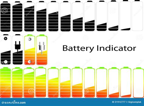Vector Symbols Of Battery Level Indicator Picture Image 31912777