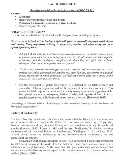 Biodiversity 99 Examples Format How To Describe Pdf