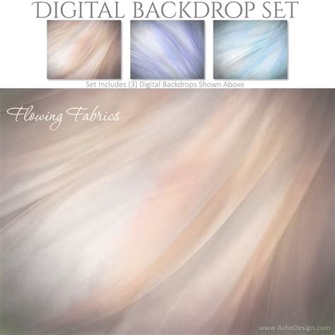 Digital Backdrop Set Flowing Fabrics Ashedesign