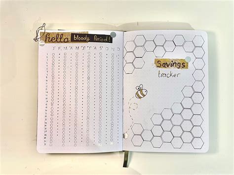 Gold Snd Black Theme Bujo Spreads For Period Tracking And Savings