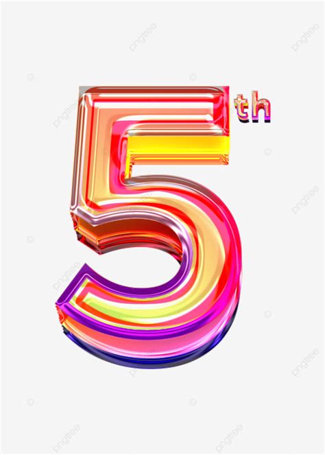 5th Number Glossy Light 3d Design Shiny 5th Number 5th 5th Number