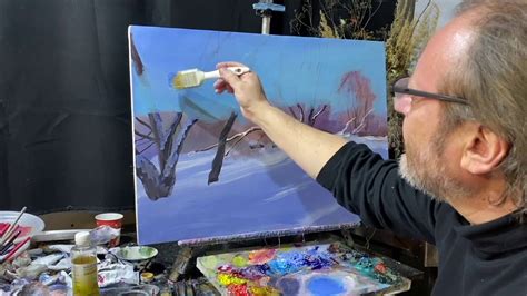 Snowy Path Painting Video Lesson Artist Igor Sakharov YouTube