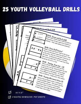 25 Youth Volleyball Drills Pdf Digital 85x11 Download Tpt