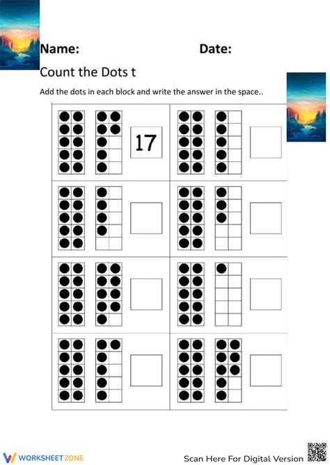 Counting Dots Worksheet