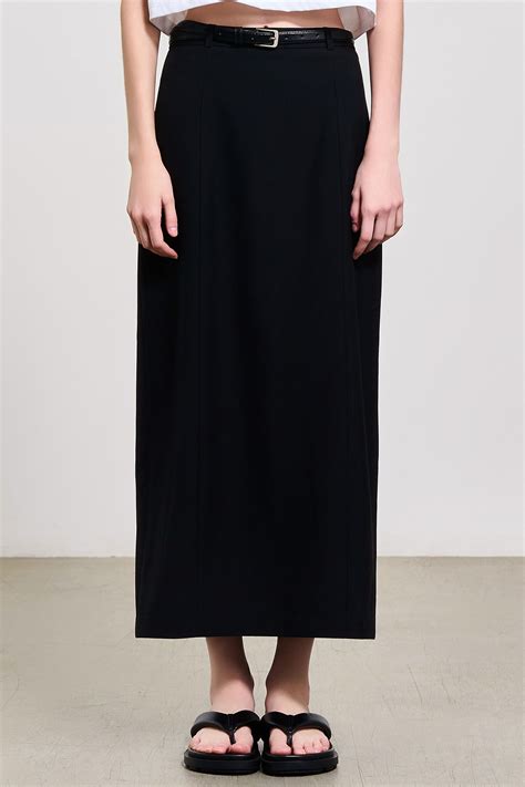 Woman 벨티드 H라인 롱스커트 [black]