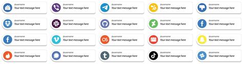 20 Elegant Card Style Follow Me Social Media Icons With Custom Message
