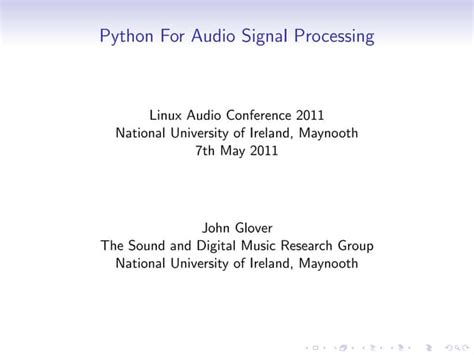 Python For Audio Signal Processing Pdfdrive Pdf Digital Audio