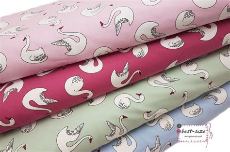 Bio Baumwolljersey Organic Cotton Swan Bleu
