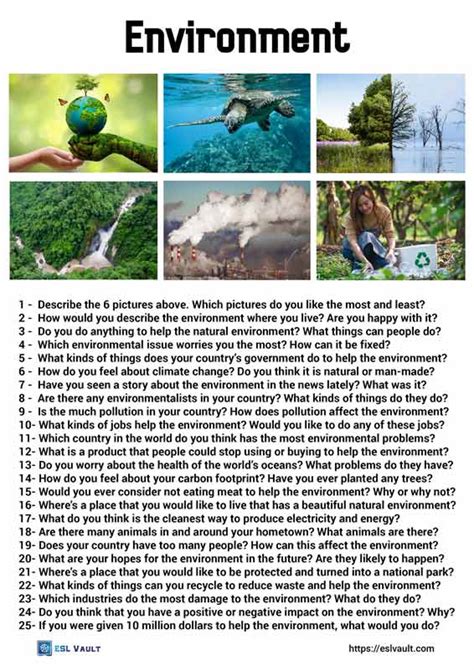 25 Environment Conversation Questions ESL Vault