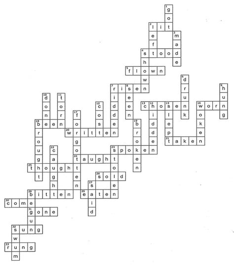 The Past Participle Crossword Puzzler Typerrorsinenglish