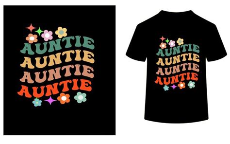 Vetor De Design De Camisa Tia Retro Groovy Vetor Premium