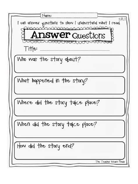 Story Elements Questions Pdf