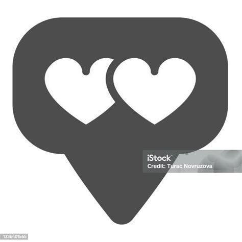대화 상자 음성 거품과 두 개의 하트 솔리드 아이콘 데이트 개념 흰색 배경에 하트 벡터 사인 모바일 개념 및 웹 디자인을위한 글리프 스타일 아이콘엉망 벡터 그래픽 10에