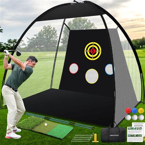 Eagleglo Golf Net And Mat For Backyard Driving 10x7ft Golf Hitting Net