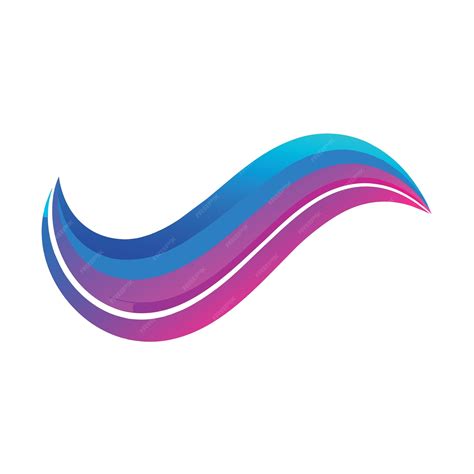 Vector Wave Lines Smooth Curve Flowing Dynamic Colorful Gradient Blue Purple Pink Isolated On