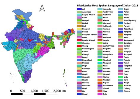 Districtwise Most Spoken Language Of India Maps On The Web