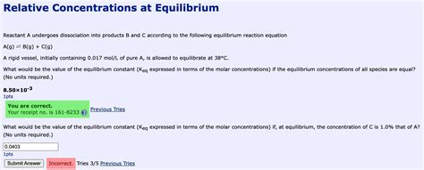 Solved Relative Concentrations At Equilibrium Reactant A