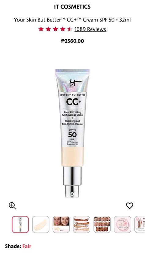 It Cosmetics CC Color Correcting Full Coverage Cream SPF 50 Beauty