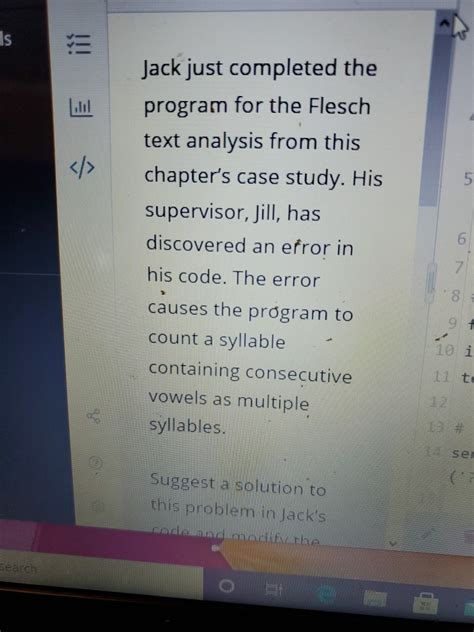 Solved Is Iii Jack Just Completed The Program For The Flesch