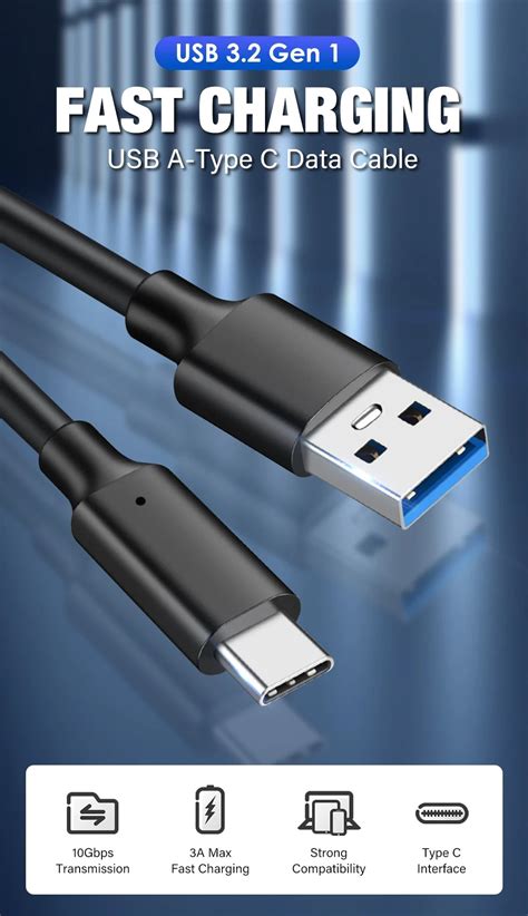 Type C Data Transfer Cable Usb3 2 Gen1 To Typec Transmission Charge Cable 10gbps Hard Disk Cable