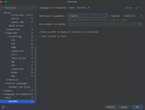 Rust Use Nightly Rustfmt With Stable Compiler In Clion Stack Overflow