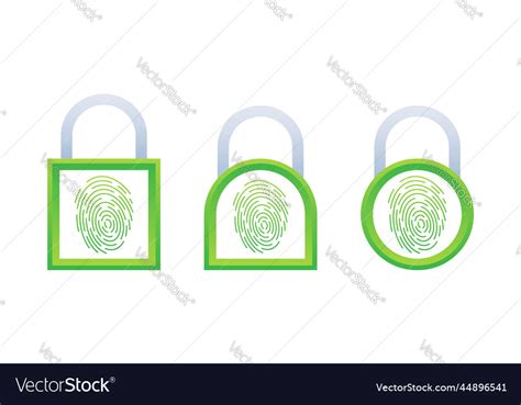 Cyber Security Fingerprint On Lock Royalty Free Vector Image