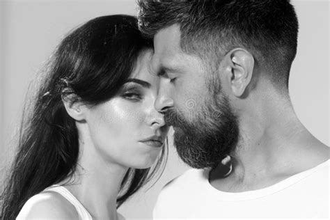 Couple Each Other Tender Passion Close Up Face Each Other Of Lovely