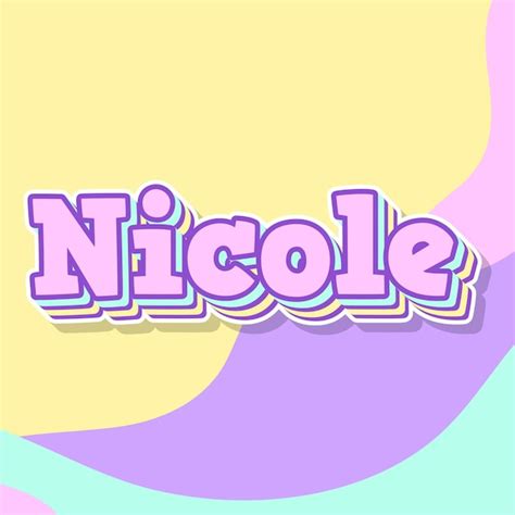 Premium Photo Nicole Typography 3d Design Cute Text Word Cool