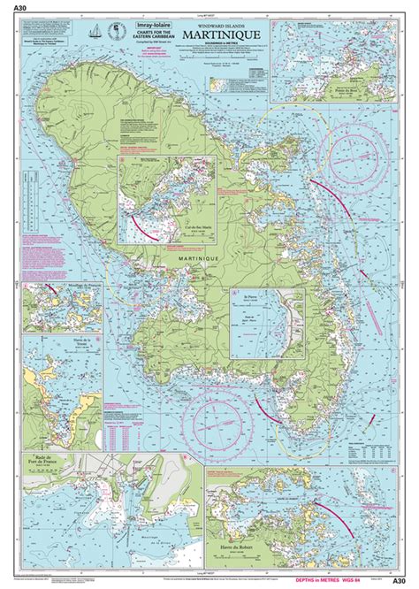 Imray Caribbean Chart A30 Martinique Captains Nautical Books And Charts
