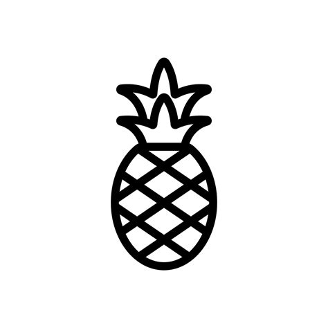 Pineapple Icon Vector Outline Illustration 9758126 Vector Art At Vecteezy