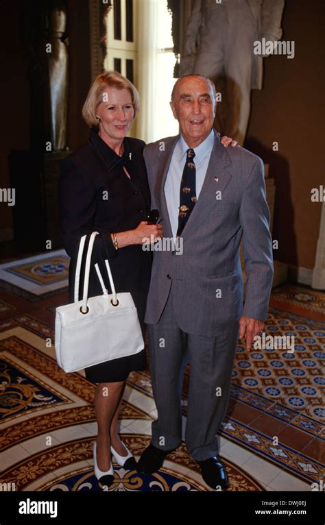 Us Senator Strom Thurmond 94 And His Wife Nancy Moore Celebrate His