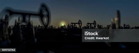 일출에 큰 유전에서 오일 펌프의 실루엣 3d 렌더링 3d 일러스트레이션 3차원 형태에 대한 스톡 사진 및 기타 이미지 3차원 형태 가솔린 강철 Istock