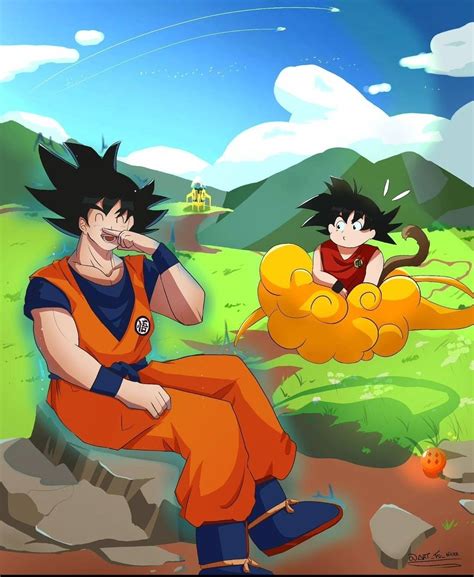 Mini Goku Sees His Older Self By Nickkieart On Deviantart
