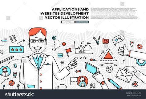 Flat Style Thin Line Art Design Stock Vector Royalty Free Shutterstock
