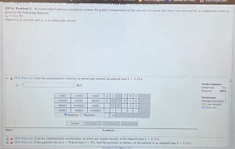 Solved Problem In A Particular Cartesian Coordinate Chegg