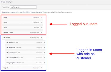 nav menu roles review how to create a custom woocommerce menu system