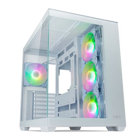 Tecware Vxr Evo Tg Atx Argb Gaming Pc Case Black White Shopee