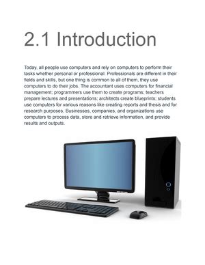 Computer THE COMPUTER A Computer Refers To An Electronic Device That Accepts Data And Studocu