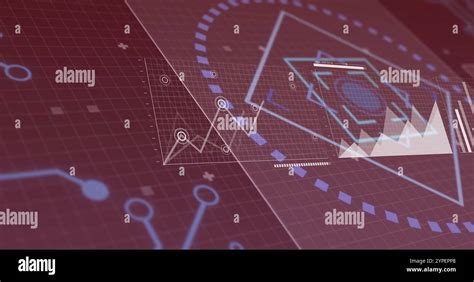 Graphs And Charts Data Analysis Image Over Digital Interface Background