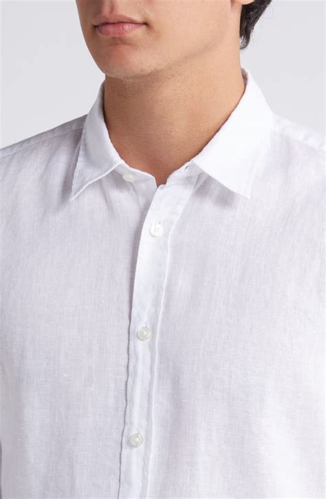 Boss Roan Slim Fit Stretch Linen Blend Button Up Shirt Nordstromrack