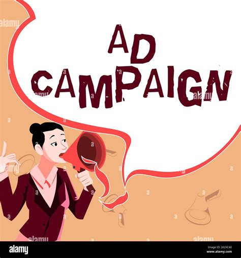 Writing Displaying Text Ad Campaign Word Written On Promotion Of