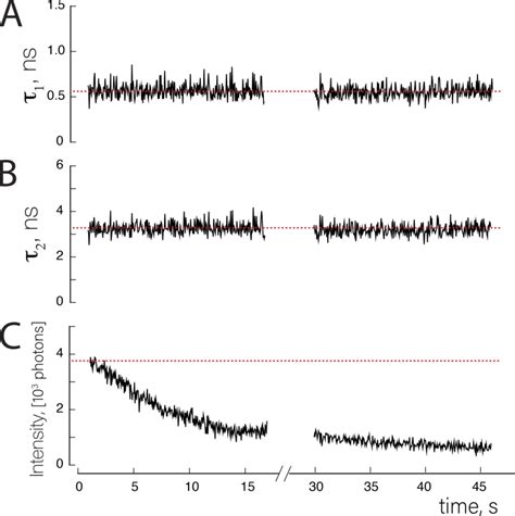 Flim Parameters Measured In Xt Linescan Mode Lifetimes 1 And 2 A And