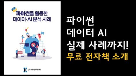 심평원 E Book 파이썬 무료 전자책 소개 파이썬을 활용한 빅데이터 Ai 분석 사례 네이버 Tv