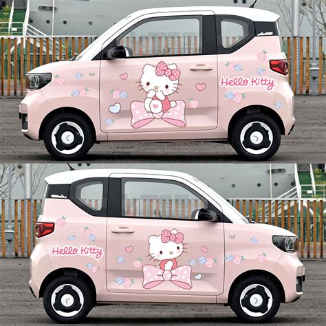 五菱宏光miniev车身贴hellokitty凯蒂猫创意个性拉花装饰汽车贴纸 虎窝淘