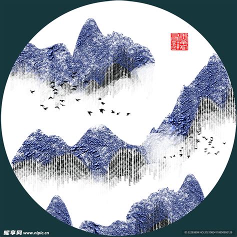 抽象山峰装饰画设计图 其他 文化艺术 设计图库 昵图网