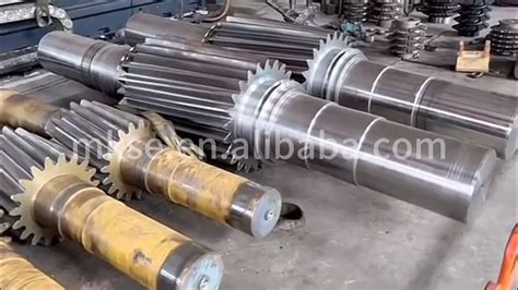 Large Module Long Gear Shaft S45c Steel Metal Carbon Helical Gear Shaft