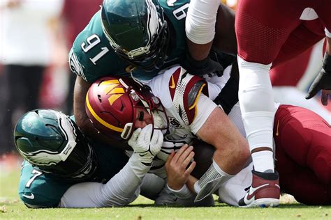 Eagles Commanders Final Score Philadelphia Sacks Carson Wentz Nine