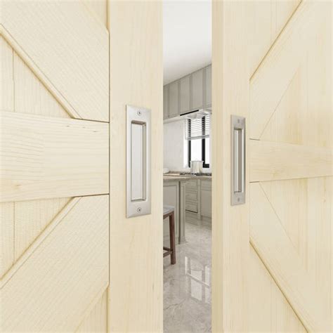 Jubest Bypass Clear Glass Barn Door With Double Hardware Kit And Soft