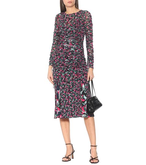Diane Von Furstenberg Corinne Printed Mesh Midi Dress Diane Von