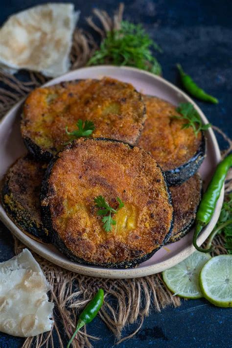 Begun Bhaja Recipe Baingan Bhaja Whiskaffair
